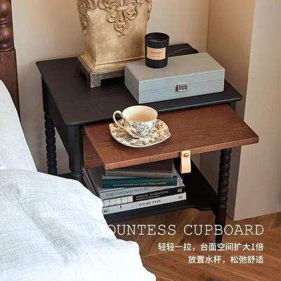 中古风XMC46541复床头柜客古厅几边沙美发角几式实木全实木白蜡木