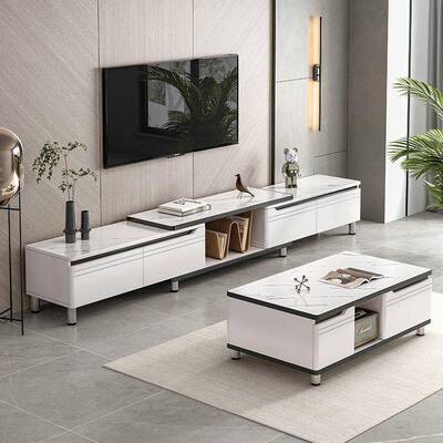 电视柜厅家用可伸缩简约现代茶几小户套型豪装81391华客极简两新