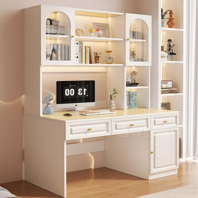 实木书桌架一体台式电脑桌学生家用学习写字桌简约小户书WQG型办