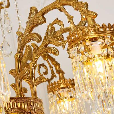 欧墅式客式厅复楼大吊灯法餐厅49102创式意别奢华全铜水晶楼梯美