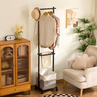 挂衣架实落室地卧简IFK易室内挂杆家用衣衣帽架简约现代木挂衣服