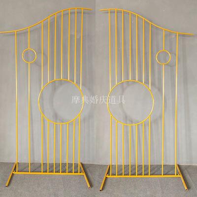 06199967中式庆道具明心新款铁艺现同心圆屏风拱婚礼舞门台场布置
