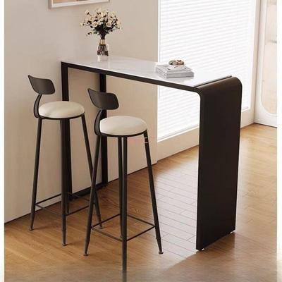 休闲迷你吧桌家用长小HVA吧台简约岩板条高脚桌桌客厅沙发阳台台