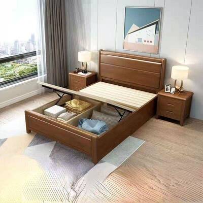 实木箱床床1米21548972童1.2米135米单人床1.5米1.8米双.人气压储