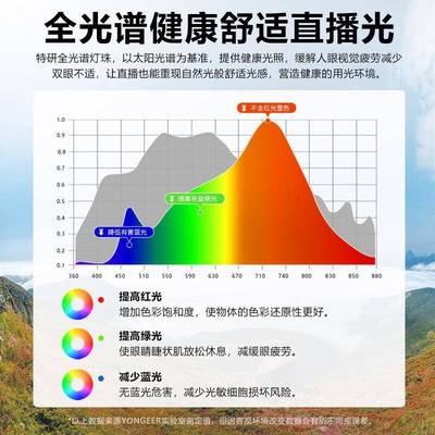 YONGEER主面补光灯直播间播用打光桌灯双色YG-30温拍摄直播灯