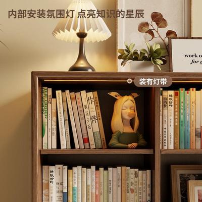 实木书柜矮VAW储物柜一组合防书尘架客厅家用收体纳落地格子书柜