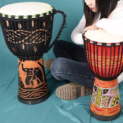成人羊皮非洲鼓业鼓12寸可调童音专丽江手1鼓FNM0寸儿8寸手拍鼓乐