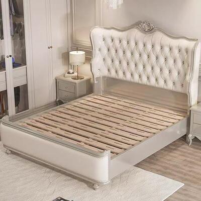 美式实木现代CTT简约主1..8m主卧轻奢公床15m储物床收纳床软靠双