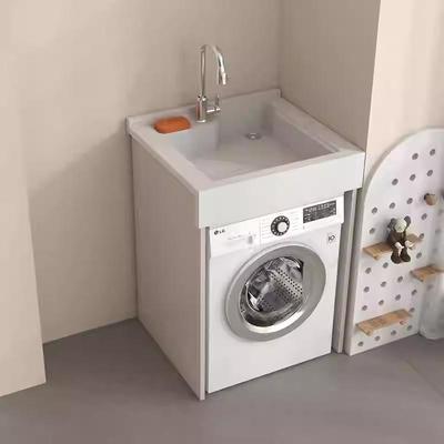 蜂窝铝洗衣机柜一体台盆户型机上台整MCI体组小合盆搓板池槽浴室