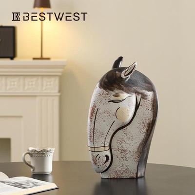 马头摆件桌面装饰客厅玄关家居好YH25-01Y礼物视迁乔新居开业物电