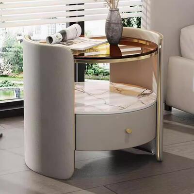 新款轻柜奢级实木床头柜现代简约卧室简储物柜高MK-23518感床边子