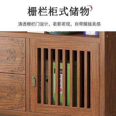 博古架实木实木茶茶EVU叶多全层架新款具茶水柜置物架展示架摆件