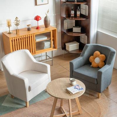 布艺单人沙发椅小户型卧室房间民宿酒店休闲接待洽谈休息区沙发w&