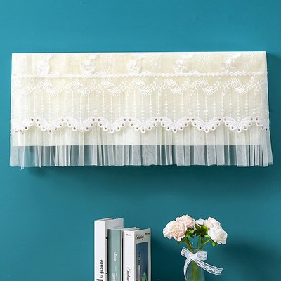 开机不取空调罩挂式空调挡风帘空调内机防尘罩全包挂机空调套蕾丝