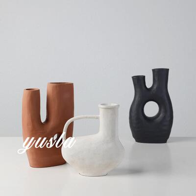 法式干复客厅茶几插花瓶花器餐厅玄关古柜售楼处酒装店摆件222322