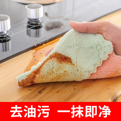 洗碗布不沾油厨房用品抹布家务清洁擦桌毛巾吸水不掉毛刷碗百洁布