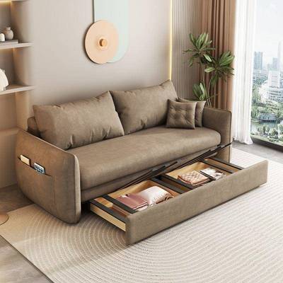 奶油风沙发床可折叠多功能两厅小户型用可客DBS折简叠储物约伸缩