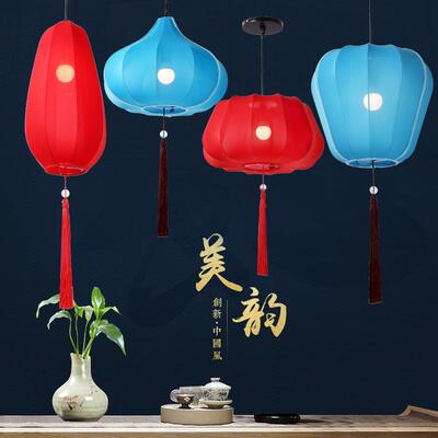 中式吊灯餐厅灯店笼茶楼过道布艺吊INI灯东方红色大装饰灯笼红灯