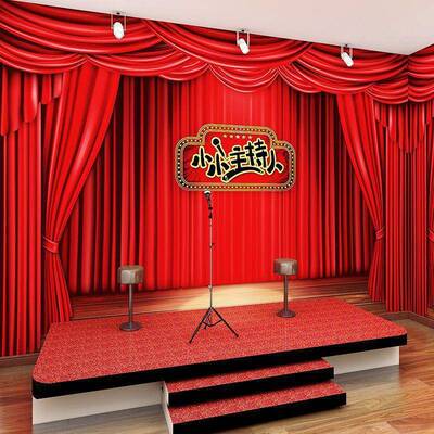 布新款婚庆背景纱演幔金背丝绒幔21825幼儿园出天鹅绒景迎幕宾区