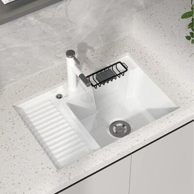 厂家新款阳家台带板陶瓷加台下洗衣盆嵌入式用方88311深搓洗水槽