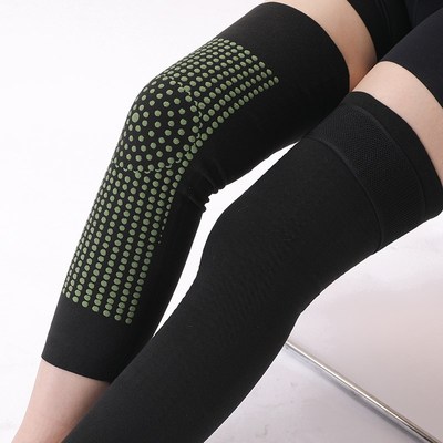 夏季德绒护膝护腿长筒套加绑带防下滑男女保暖老寒腿小腿薄款睡觉