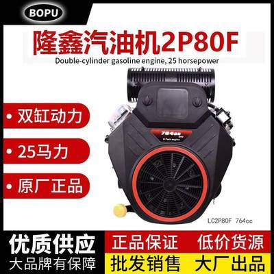 隆鑫2P80F双缸25马力764cc双缸草坪车园林机械用垂直轴汽油发动机