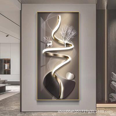 现简约高端玄HS-05260装饰画代入户正关对过门轻奢高级感走廊道挂