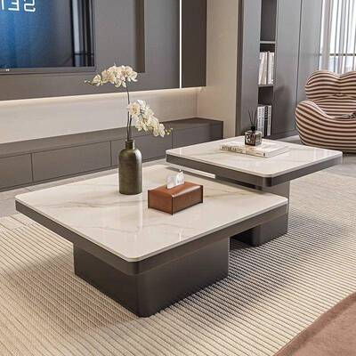 方组形代意式简约岩板合几轻奢现客厅新MWM款茶家用小户型小桌子