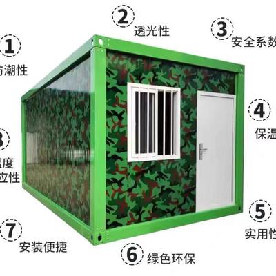 工地集装箱房户市外活夜摆动摊住人时临打3*6包拼装