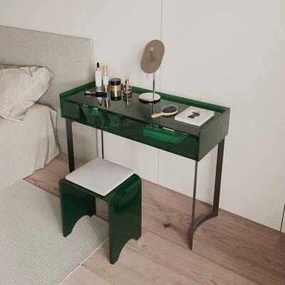 现代简亚克力梳妆台意简式约轻奢卧室化妆桌梳主卧极小型化妆AIG