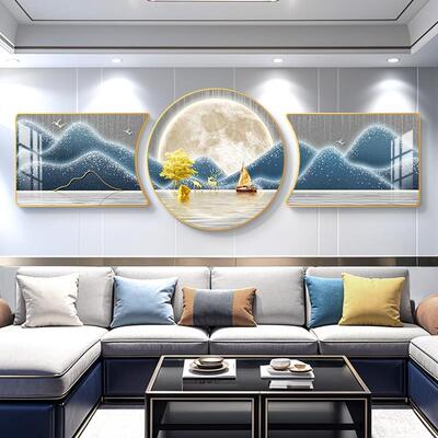 客厅装饰画新大高TZB水级壁画山画气墙面装饰寓意好沙款发背景墙