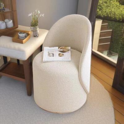 奶油化妆凳卧室梳椅妆椅子意式轻台奢风圆凳靠背家用网红化妆9704