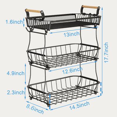 小号二HD241114层三层带用钩厨房多层物架家多置功台能面整理收纳