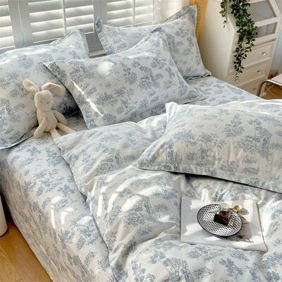 全床上用15526品四套纯棉被套床单件三件套2025新款舍床品棉床笠