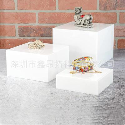 黑色亚克力多功能示方盒展子形示底座桌面无盖收纳盒4063个/展套