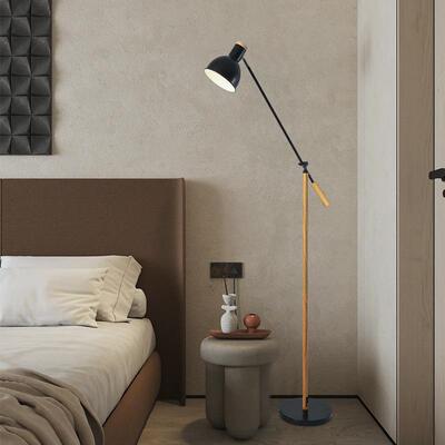 简客约美式金属le32802d落地灯长折铁叠纹绣立式厅艺臂学习护眼书