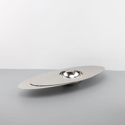 现几代简约不锈钢银色椭星圆际0491托盘客厅卧室室茶办公书房家居
