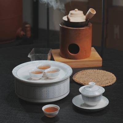 80古年夫茶代老潮汕枫溪fhz98202麦穗花工陶瓷具高温釉下彩复套装