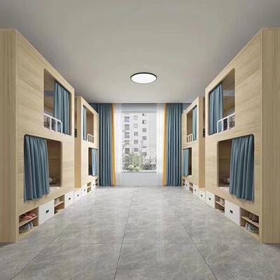 学校寝室太空舱二架床学生上ERN职下青旅高床工低宿舍实木双床层