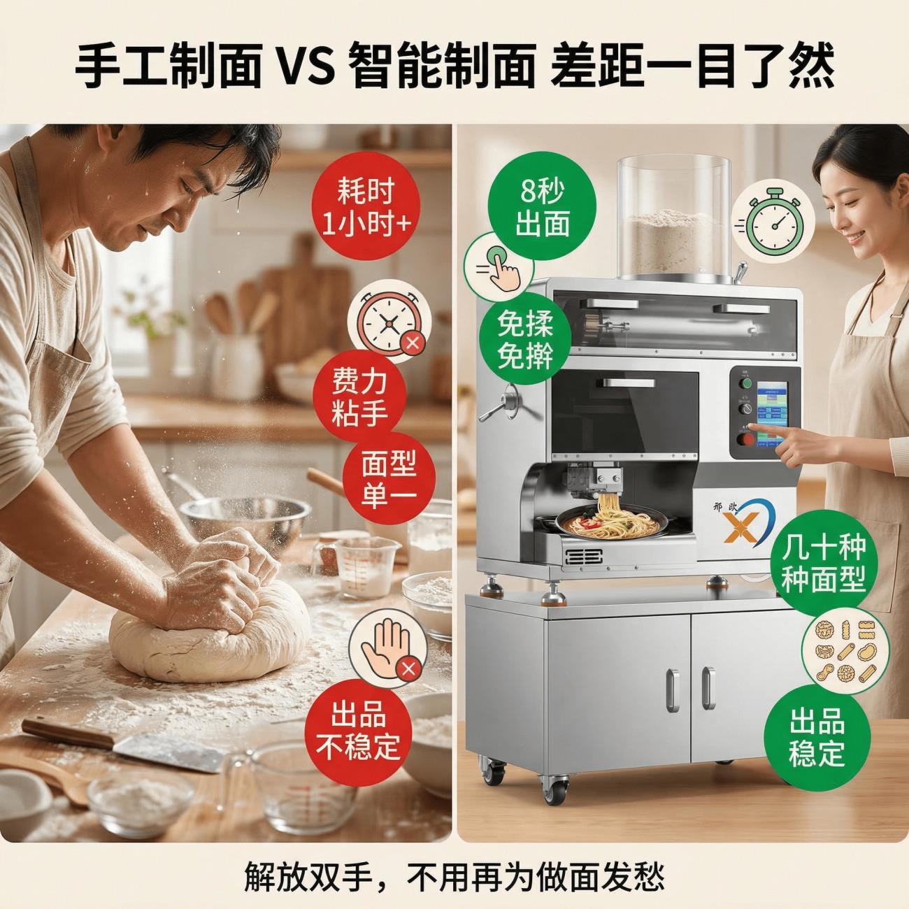 智能面条机商用全自动多功能拉面商超面馆压面小型鲜面机一体机