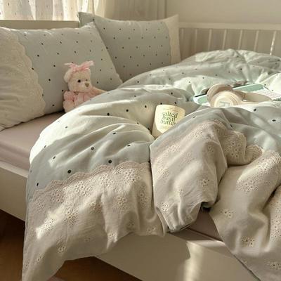 新2025件款双层纱洗棉床上四套水法航佑国际式小清新1.8被套宿舍