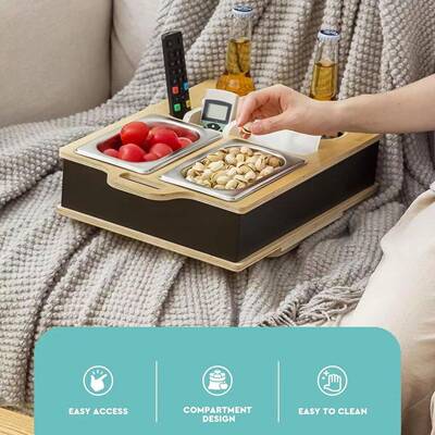 实木沙发扶手收纳盒创木质零食啤11.22酒收纳盒折叠夹式可托扶手