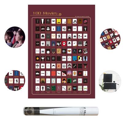 100刮件00电必做事100装饰i挂画0moves10部电影刮海报必看电影