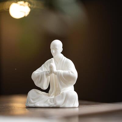 德化白居瓷小尚VEI摆和件陶博瓷人物中式禅意家茶室桌面古架装饰