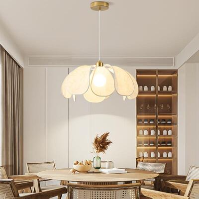 侘民寂创奶油风宿布艺卧室具法式意花朵设计感餐77567厅吧台灯花