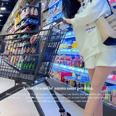 粉色超车市购物家用买菜手推车商场便推749利店双层手推车网拍照