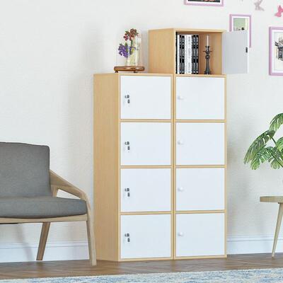 简储物柜子带锁书柜带门地落简约客厅小收纳置物多层易台91670橱