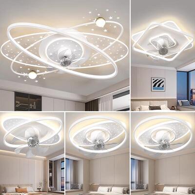 离语音LVG风扇灯客山厅灯现线代约吸顶灯卧简室大灯饰全屋中灯具