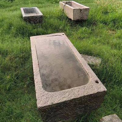 老石槽石头水造槽养池鱼庭院装景观石槽流水摆件0725阳台水景景饰