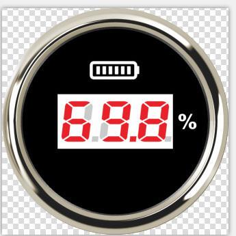 电量表圆形52mm不锈钢测量电瓶电量剩余改装车用9-32v电池表